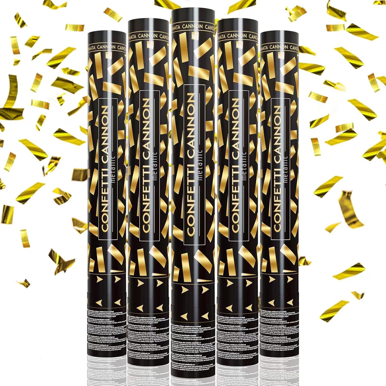 Amazon.com: Confetti Cannons Confetti Poppers,15 Inch Gold Party ...