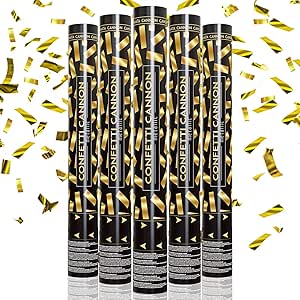 Amazon.com: Confetti Cannons Confetti Poppers,15 Inch Gold Party Poppers Confetti Shooters ...