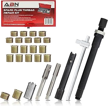 Amazon.com: ABN Spark Plug Thread Repair Rethreading Set, 14mm Metric ...