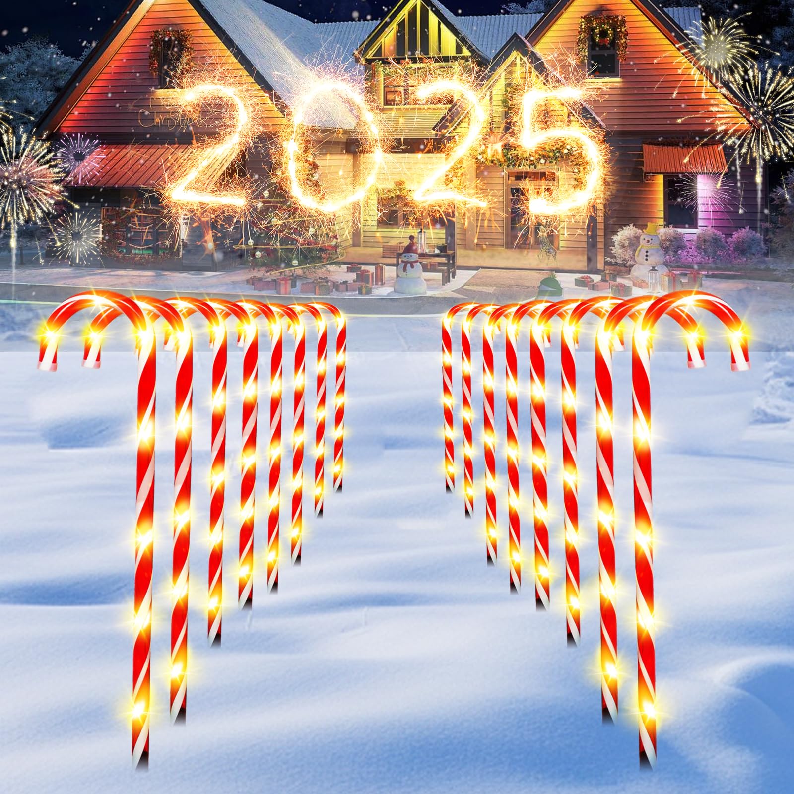 Amazon.com : 35'' Christmas Candy Cane Lights, 10 Packs Candy Cane ...