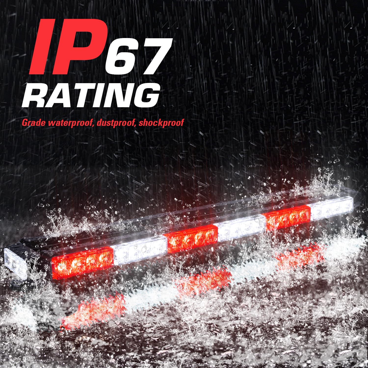 Linkitom 28.5'' 54 LED Strobe Light Bar -Aluminum Double Side Flashing ...