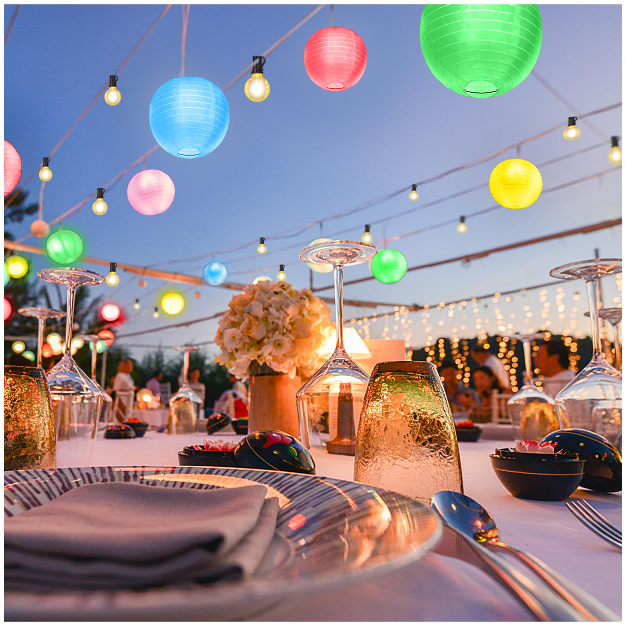 Amazon.com: KNONEW 10 Pack Outdoor Lanterns Decorative, 10inch ...
