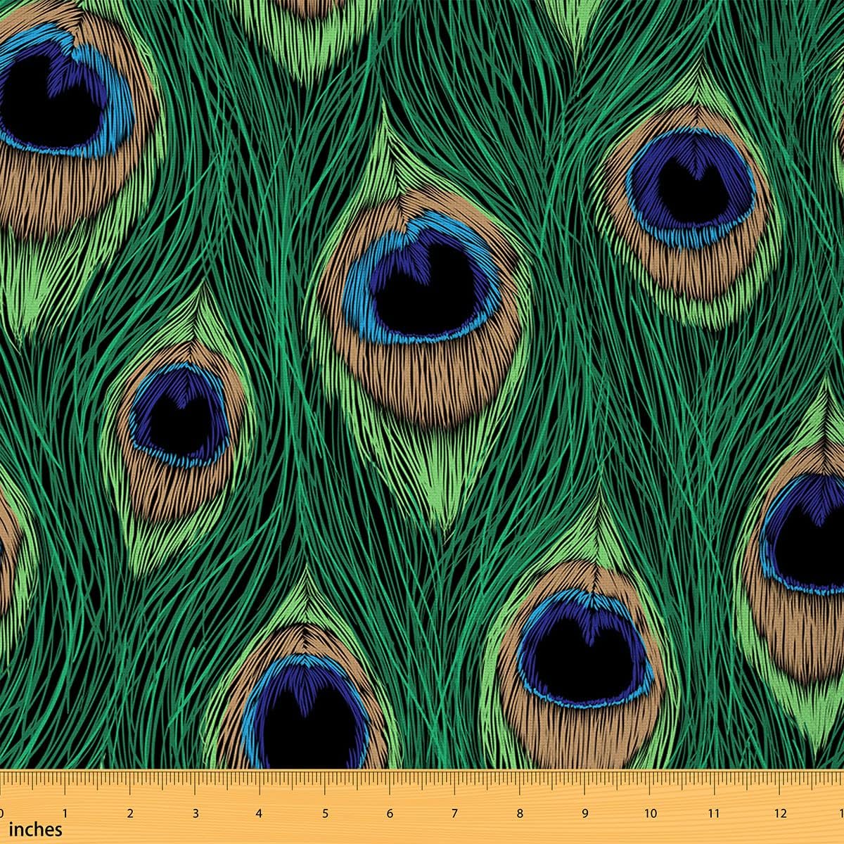 Amazon.com: Feelyou Peacock Upholstery Fabric for Chairs, Luxury ...