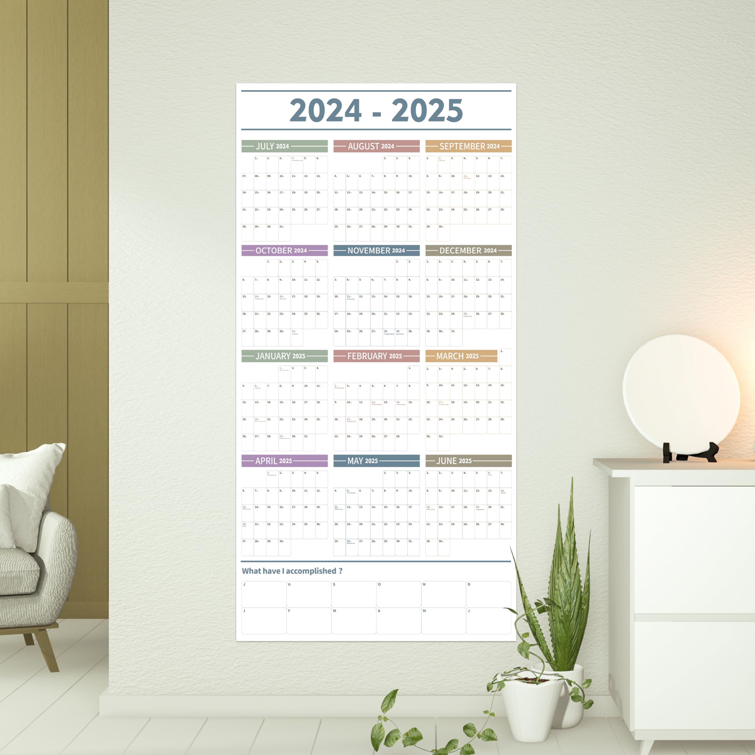 Snapklik.com : GuassLee Large Yearly Wall Calendar 2024-2025, Full Year ...