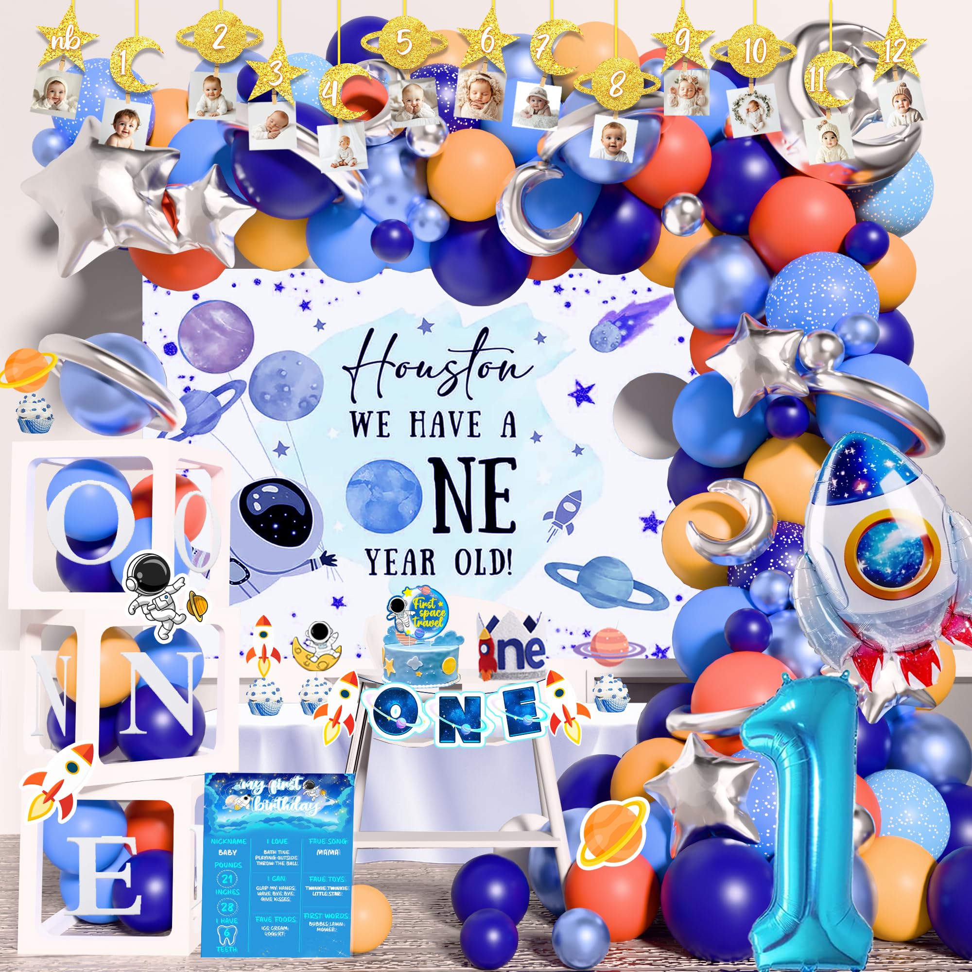 Amazon.com: Outer Space 1st Birthday Party Decorations,First Trip ...