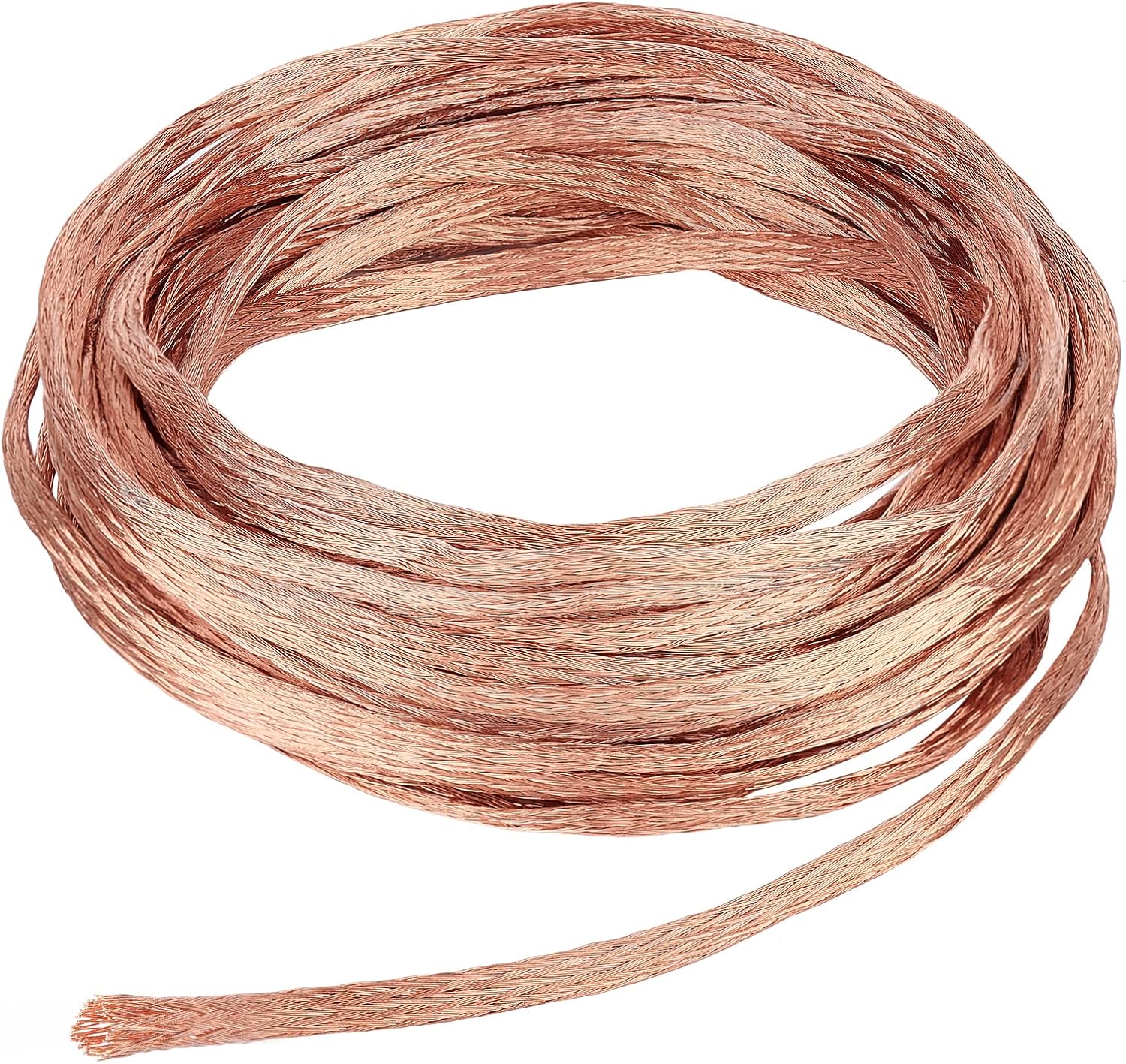 BENECREAT 26Ft 3mm Flat Copper Braided Ground Strap, Braided Nude ...