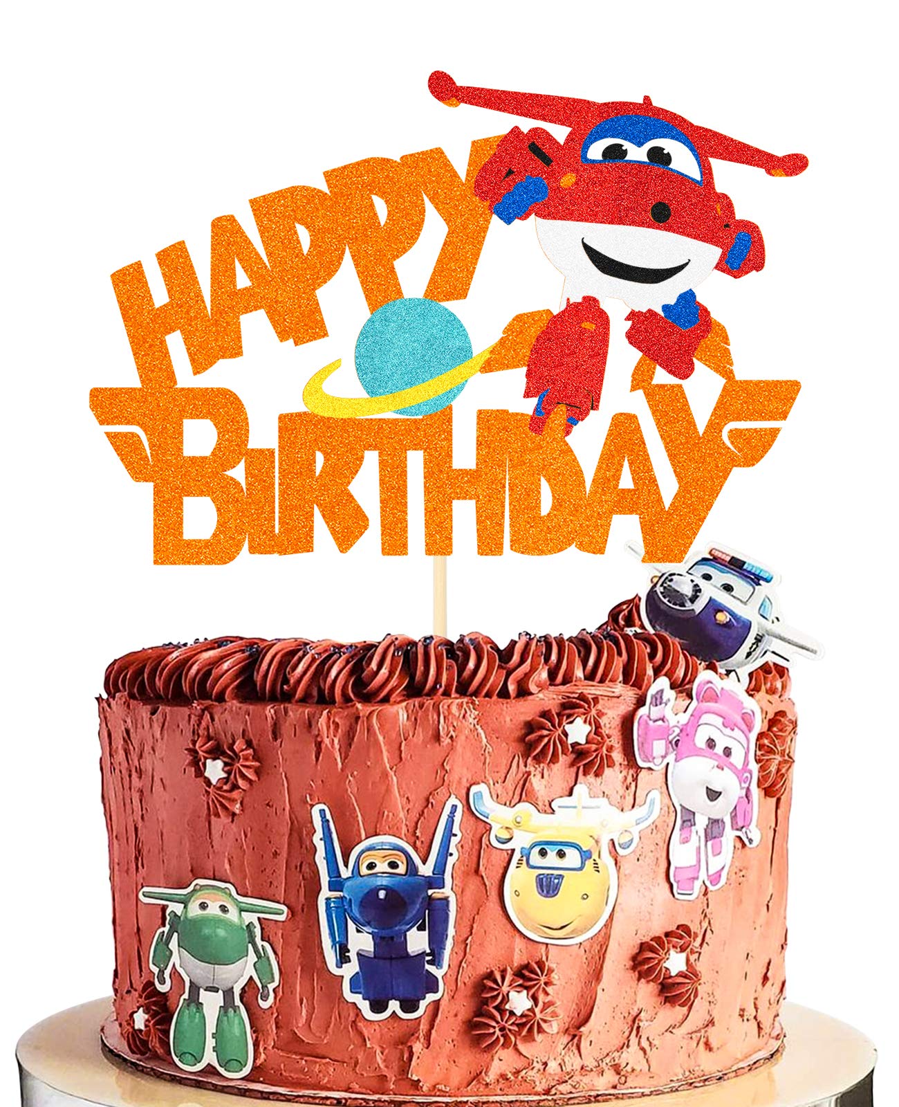 Buy RARITY Cartoon Transforming Planes Happy Birthday Cake Topper for ...