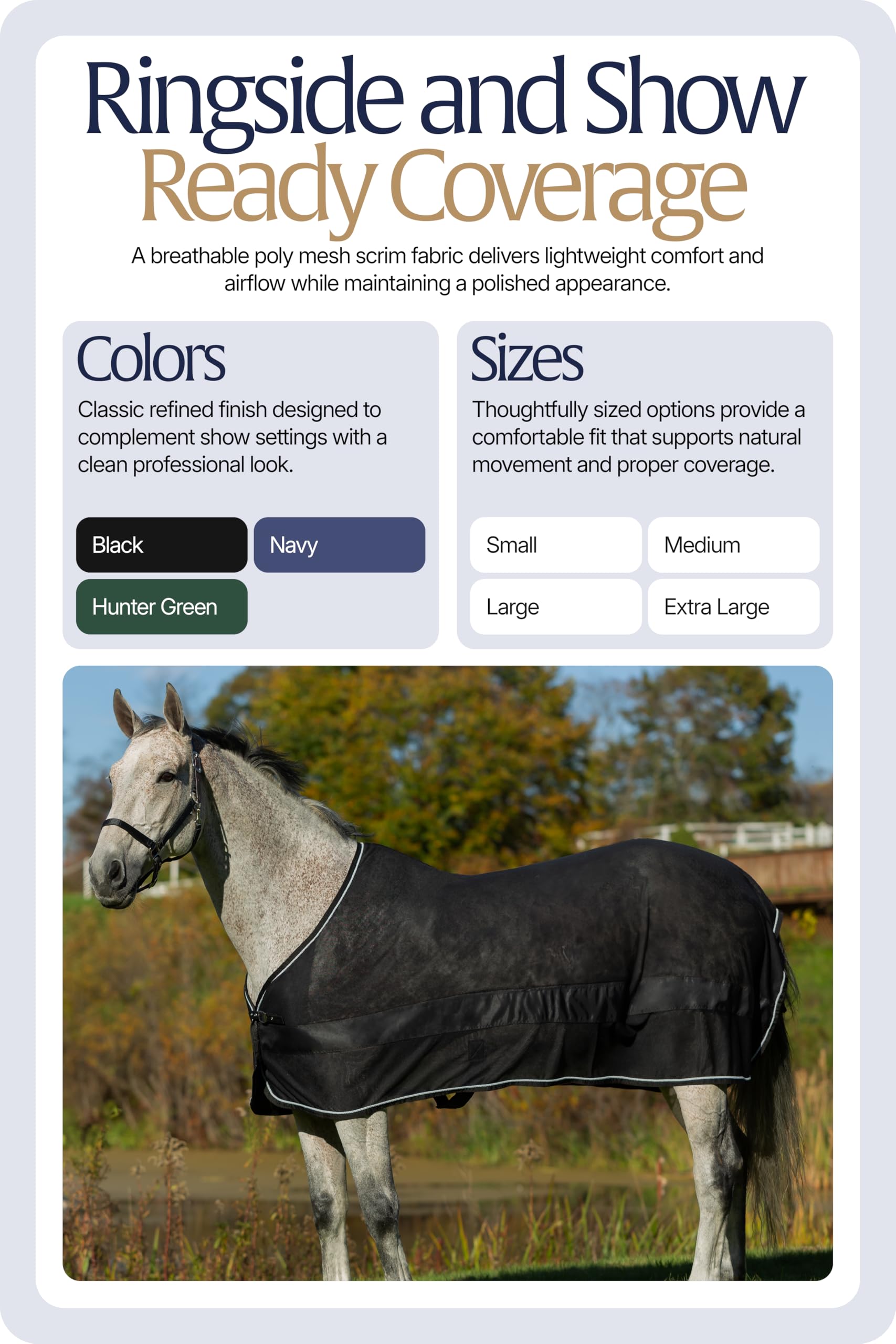 Snapklik.com : Equinavia Sol Ringside Mesh Scrim Show Sheet For Horses