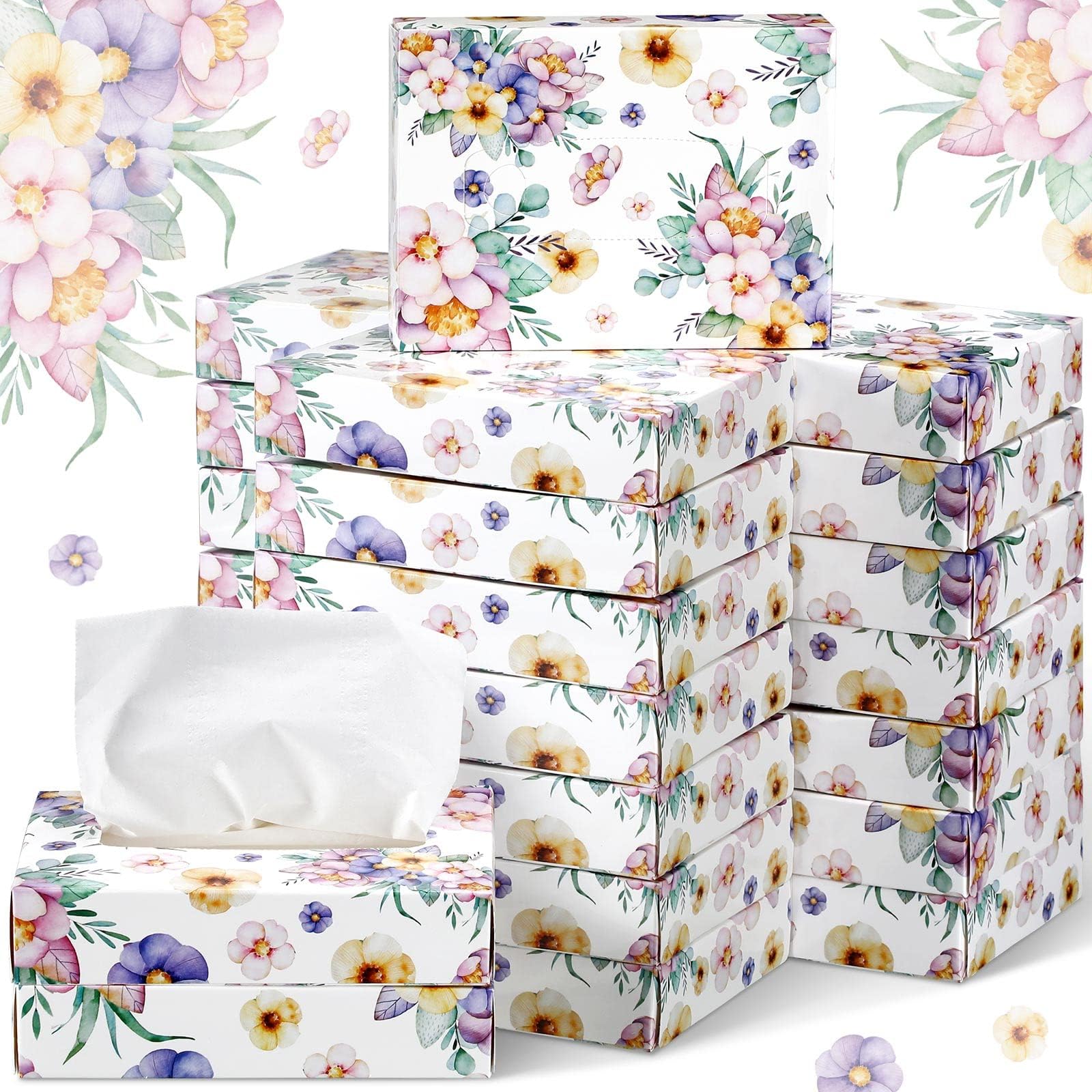 Amazon.com: Facial Tissues 130 Per Box, Size 7" X 6.9" 2 Ply, Great for ...
