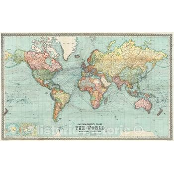 Amazon.com: Historic Pictoric Map, 1914 Bartholomew's Chart of The ...
