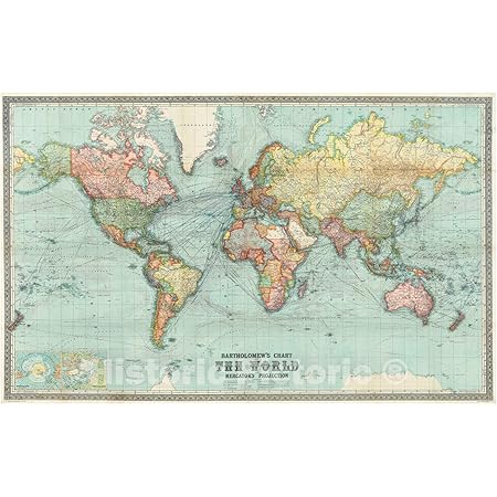 Amazon.com: Historic Pictoric Map, 1914 Bartholomew's Chart of The ...