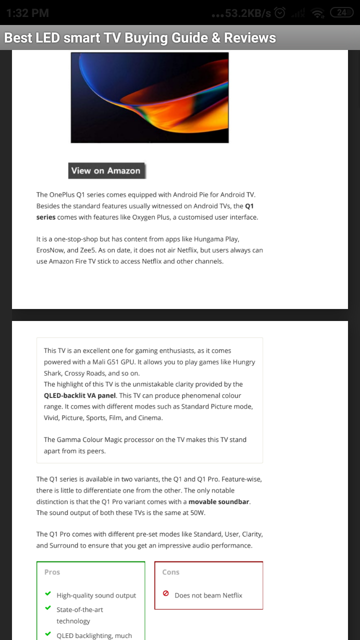 Best LED smart TV Buying Guide & Reviews - App on Amazon Appstore