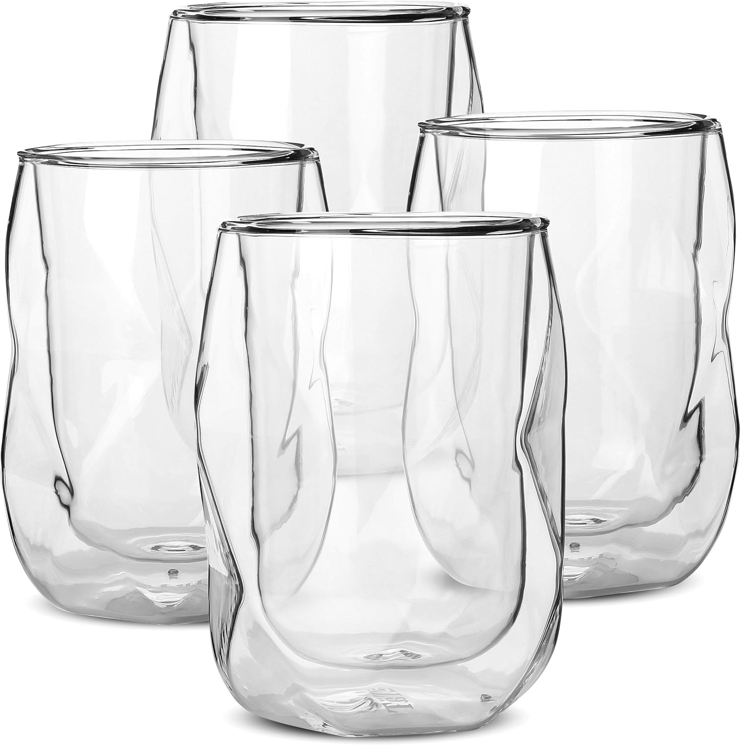 Amazon.com: BTaT- Insulated Coffee Mug, Double Wall Glass, Diamond ...