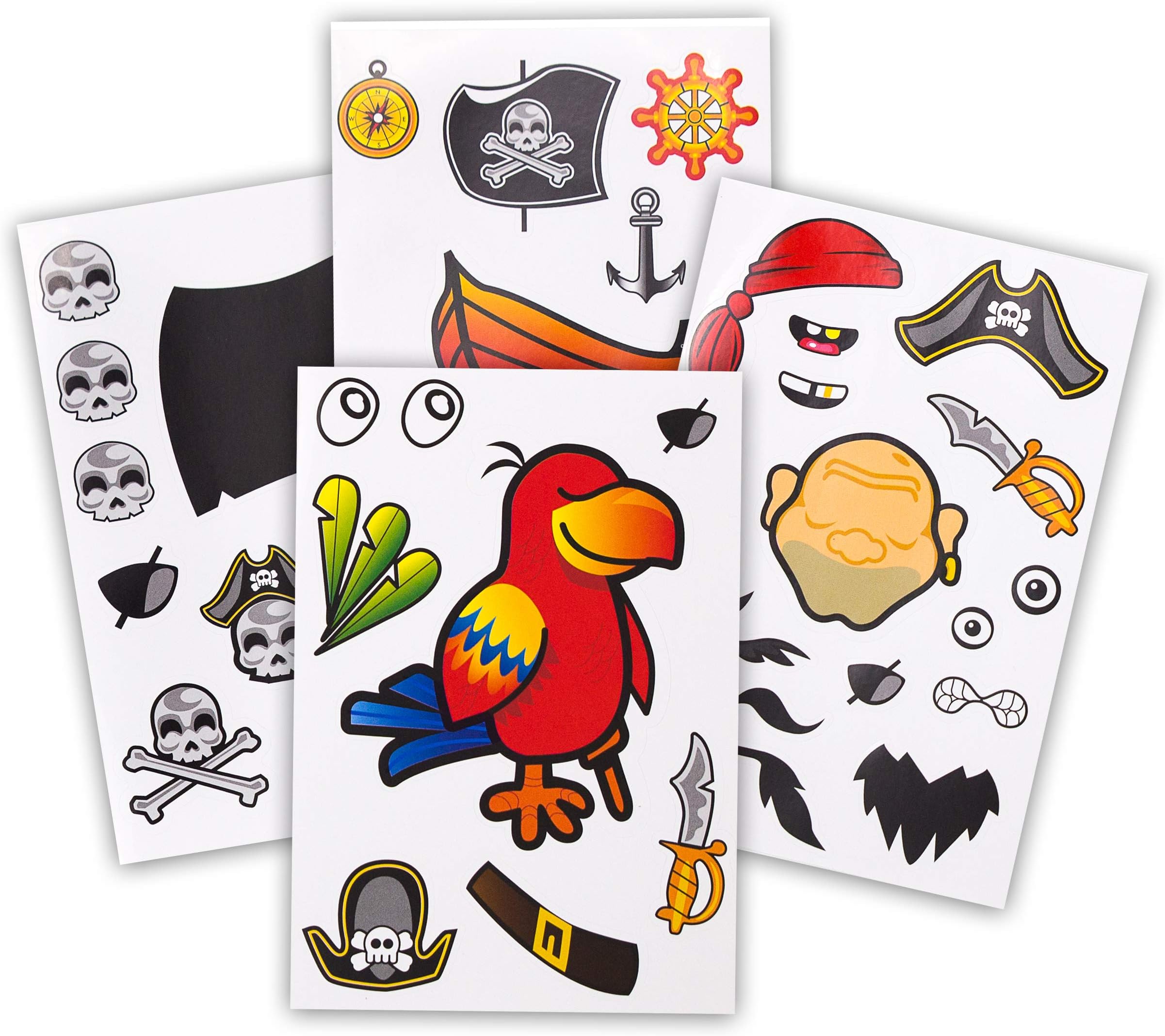 Amazon.com: 100 Pack Pirate Stickers, Pirate Party Favors Decorations ...