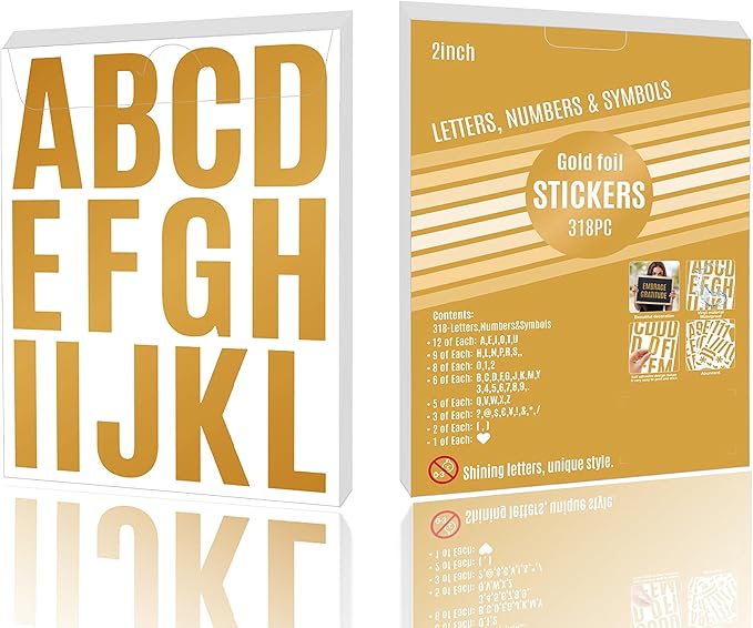 Amazon.com: 24 Sheets Large Letter Stickers, 318 Pcs 2 Inch Alphabet ...