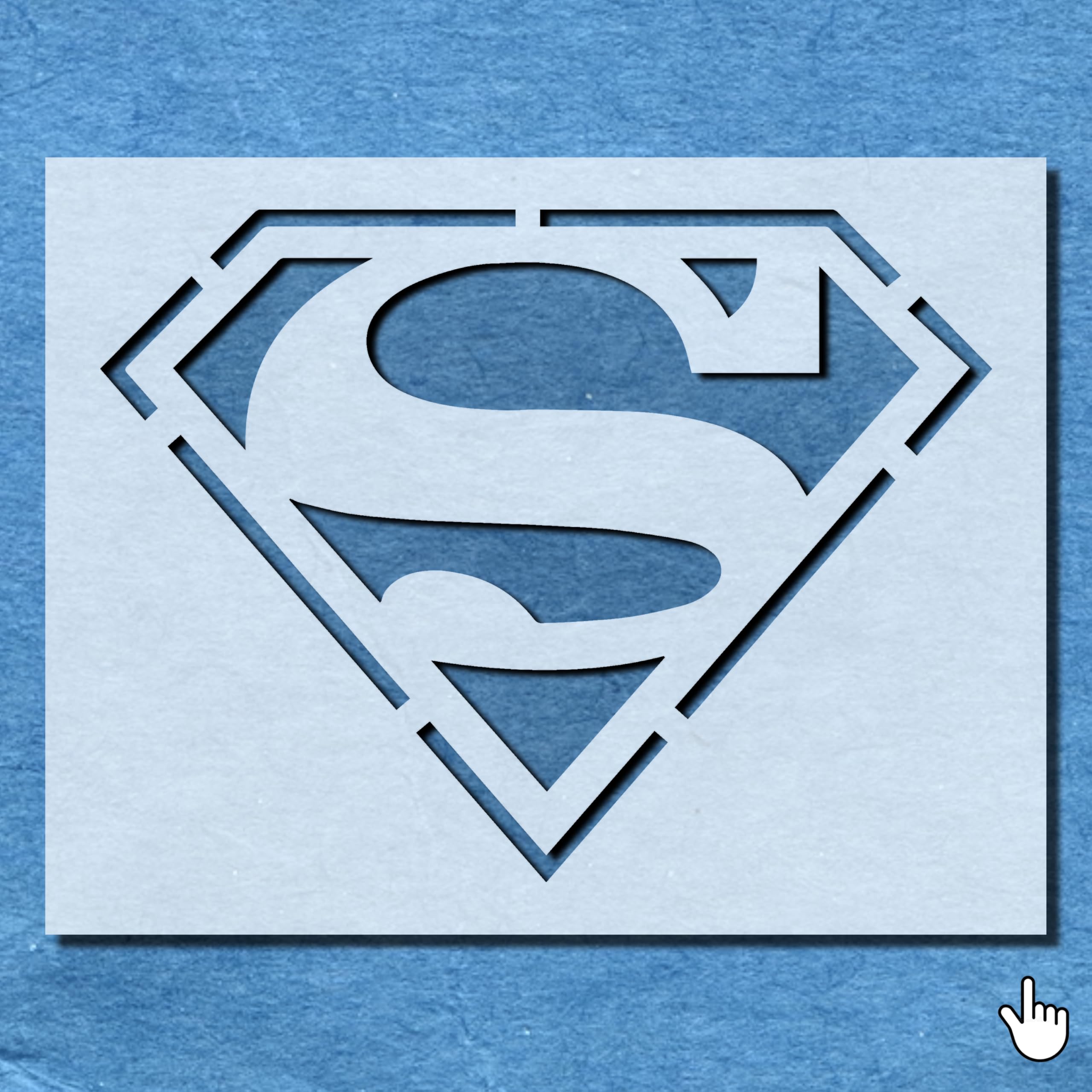 Superman Stencil Logo Superhero Stencils At QBIX Stencils