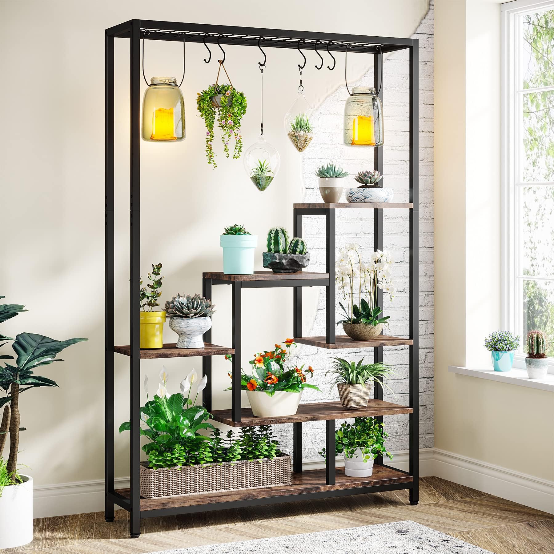 Amazon.com: Homieasy Large Plant Stand with Grow Lights, 6 Tier Tall ...