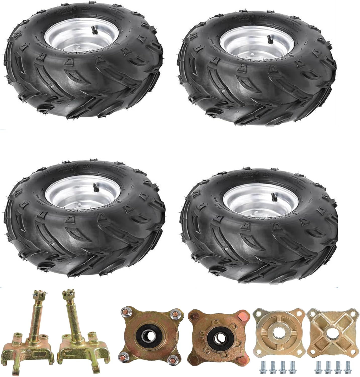Amazon.com: YC Yier Full Set Sport ATV Tires 16x8-7 Tire Wheel Rim 4 Bolt Pattern 110mm with 24T ...