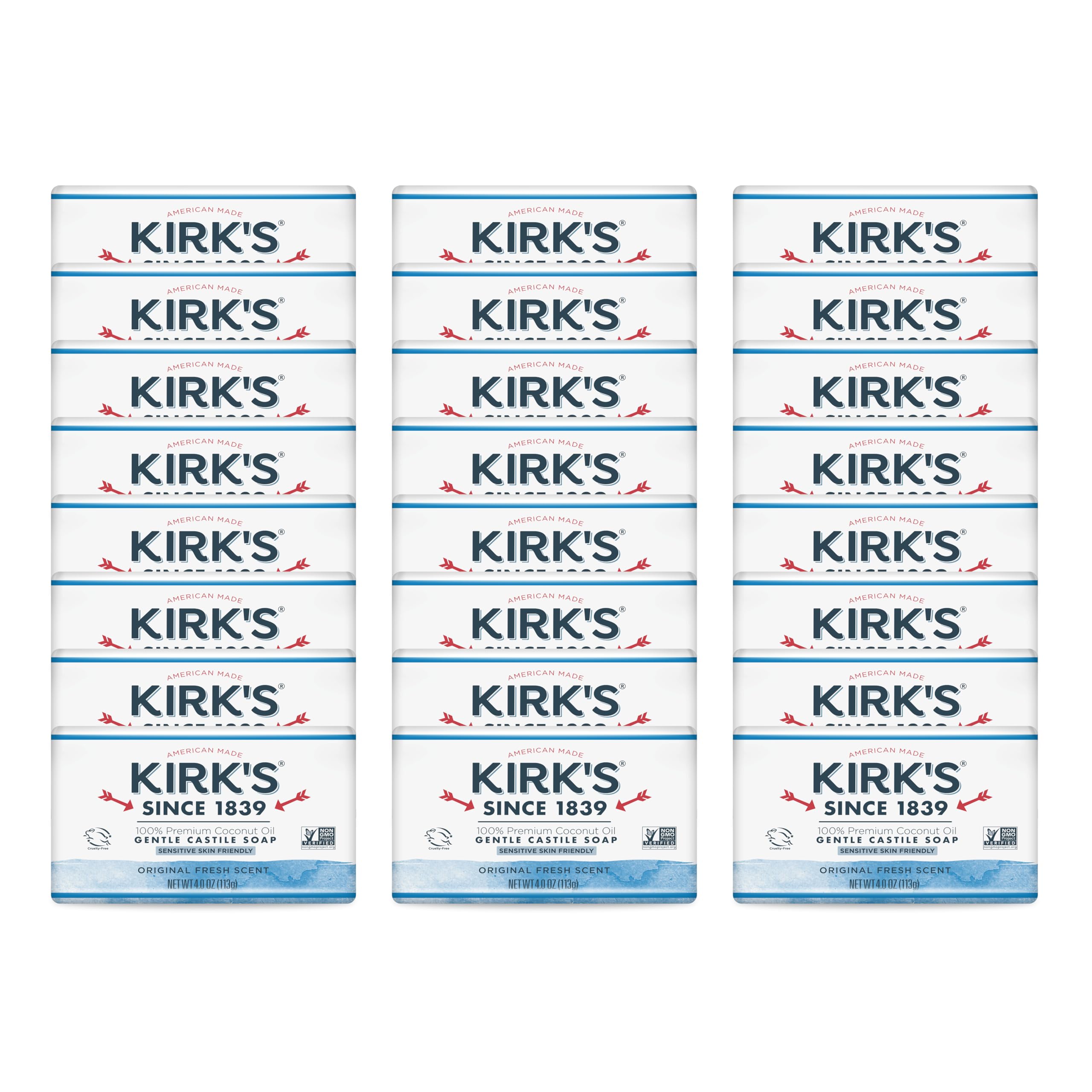 Amazon.com : Kirk's Castile Bar Soap for Men, Women & Children - Made ...