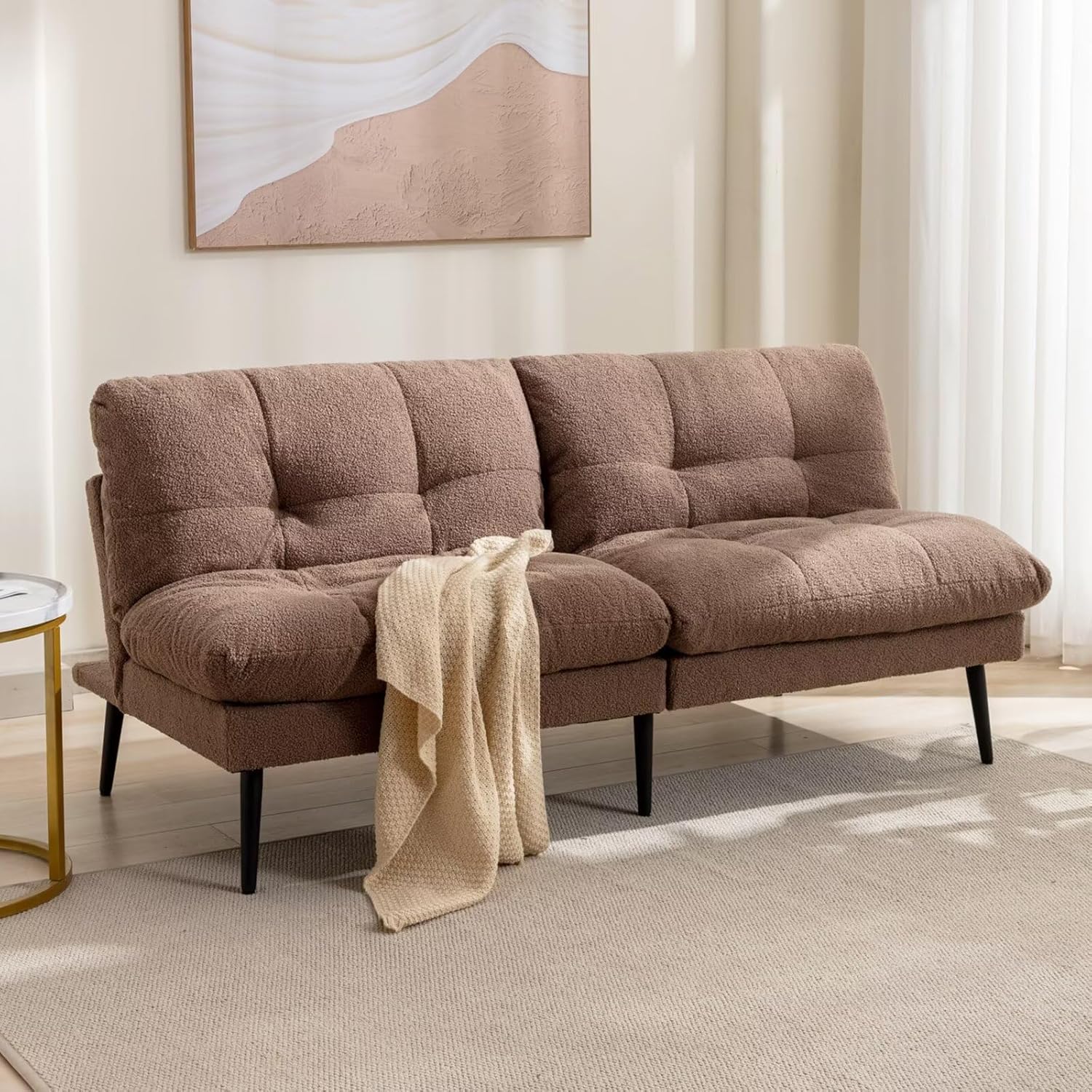 Amazon.com: Siiejia Convertible Futon Couch Bed, Sleeper Futon Sofa Bed ...