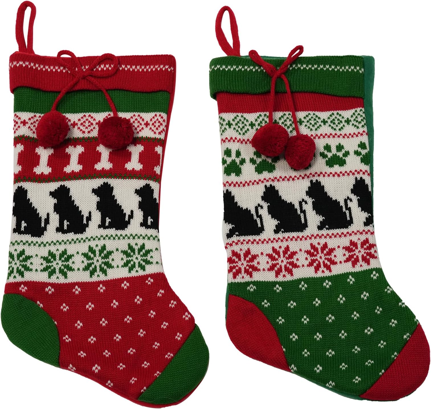 Amazon.com: nuvagiki 4 Pack Christmas Dog Stockings - 18inch Red Velvet ...