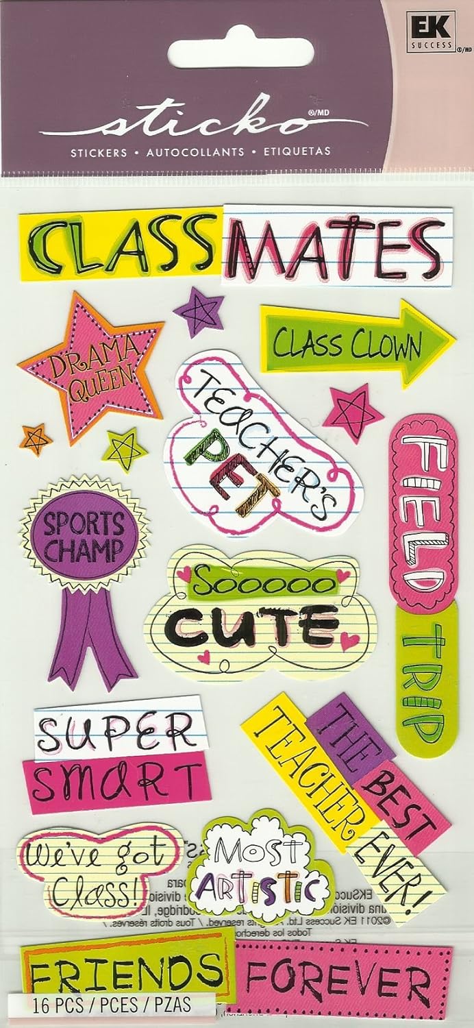 Amazon.com: CLASSMATES Teacher's PET Stickers (16 Pieces) by STICKO ...