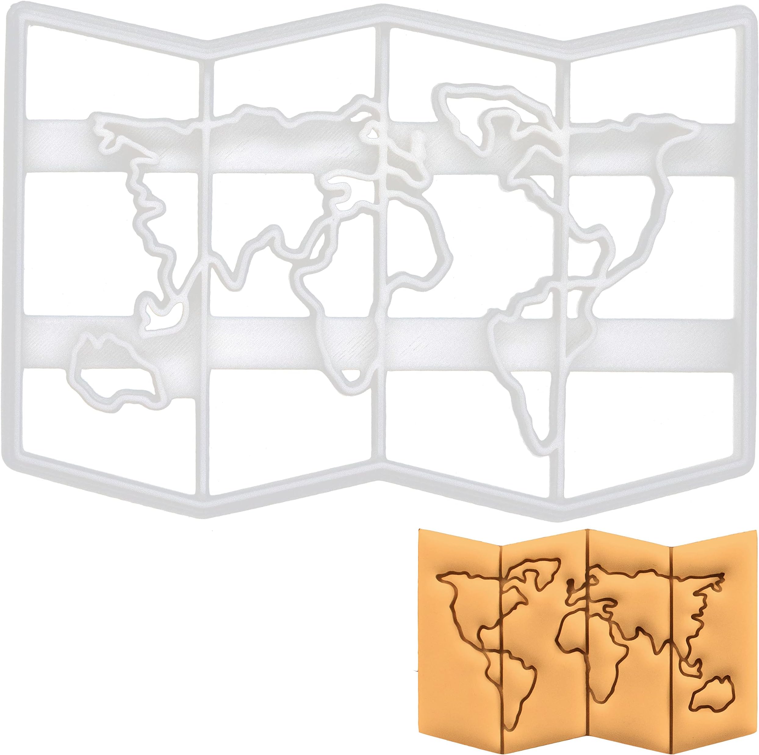 BAKERLOGY World Map Cookie Cutter - Detailed Biscuit Cutter Design for ...