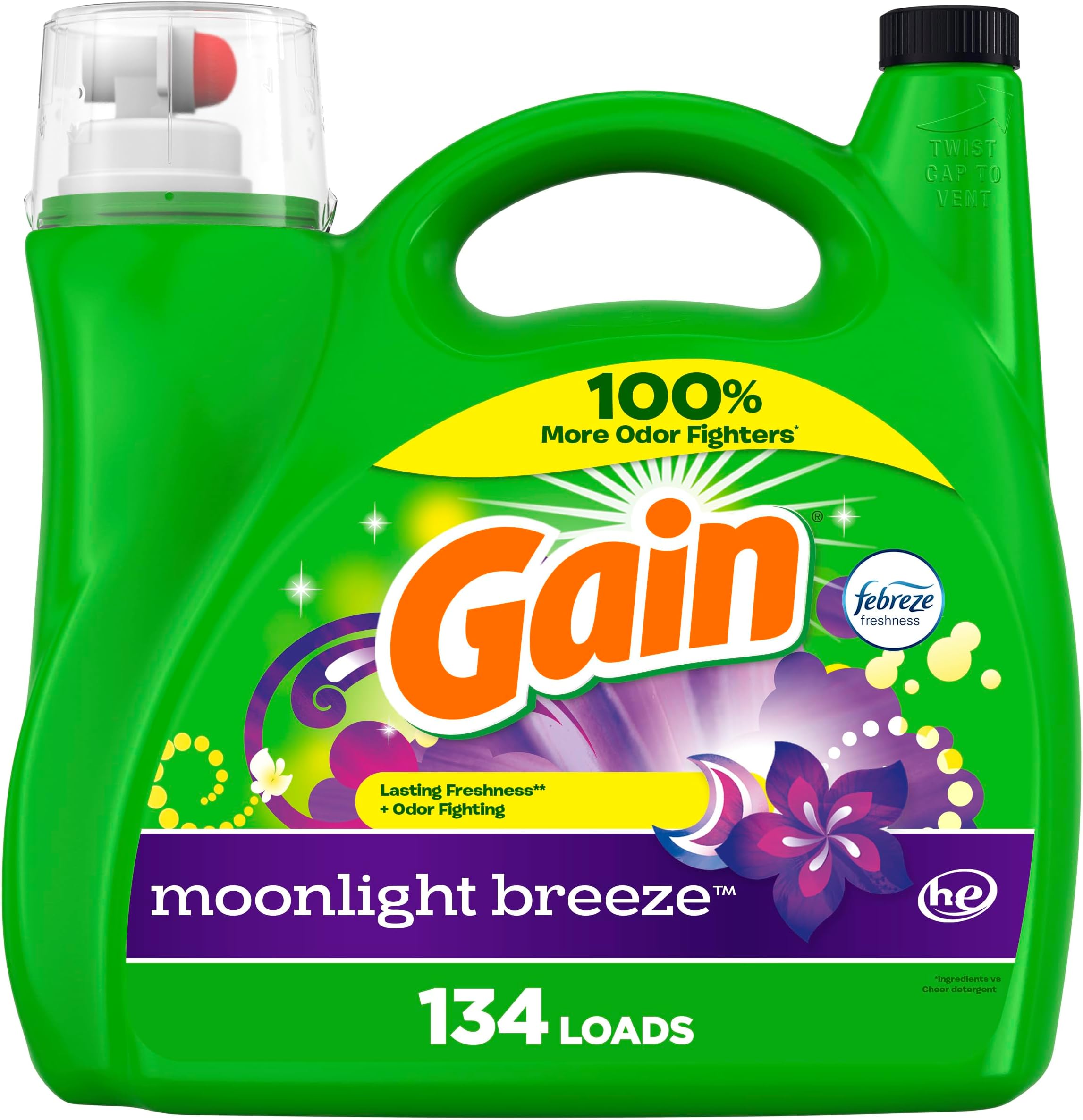 Amazon.com: Gain + Aroma Boost Liquid Laundry Detergent, Moonlight ...