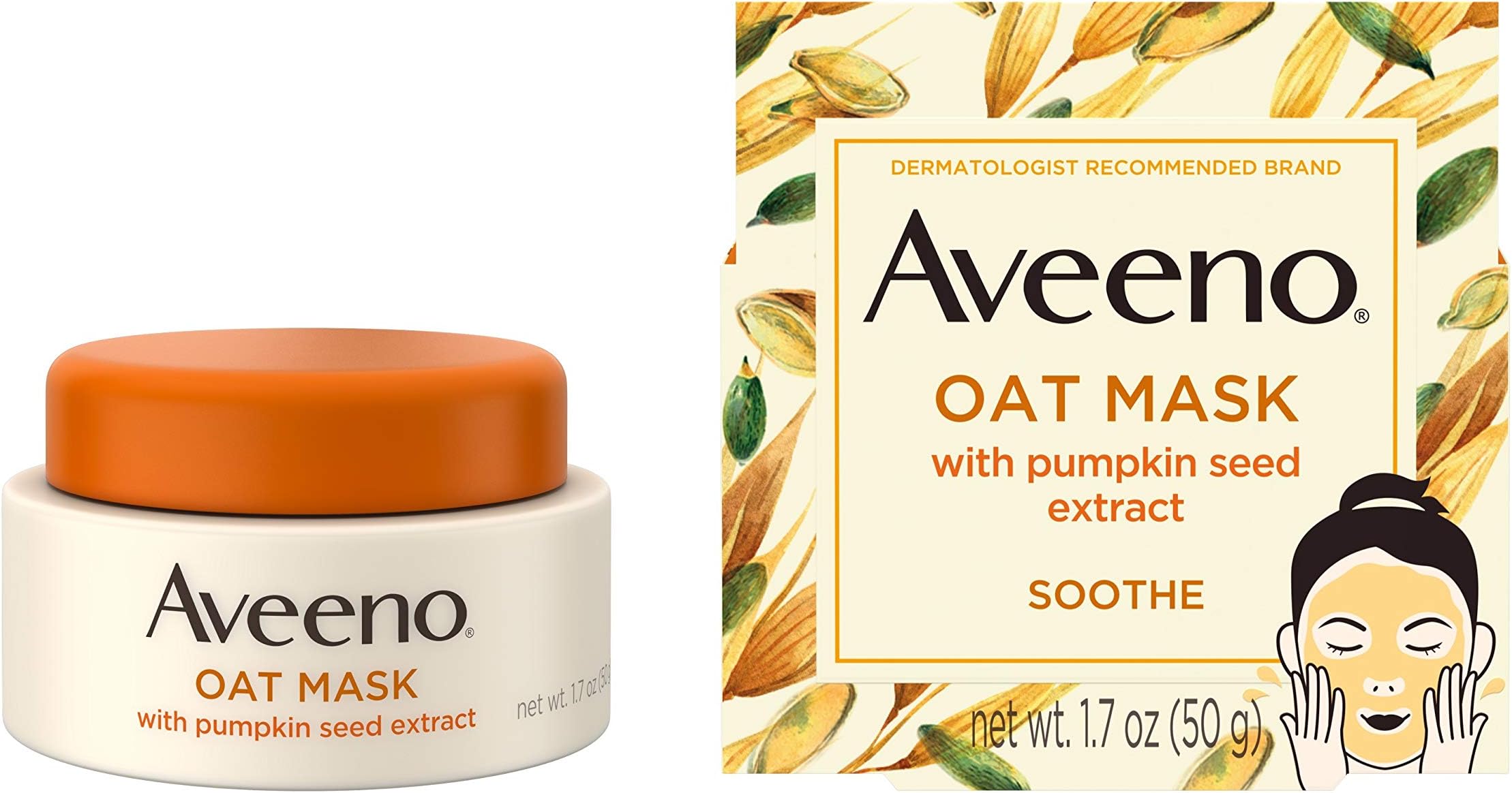 Amazon.com : Aveeno Oat Face Mask with Pomegranate Seed Extract, Kiwi ...