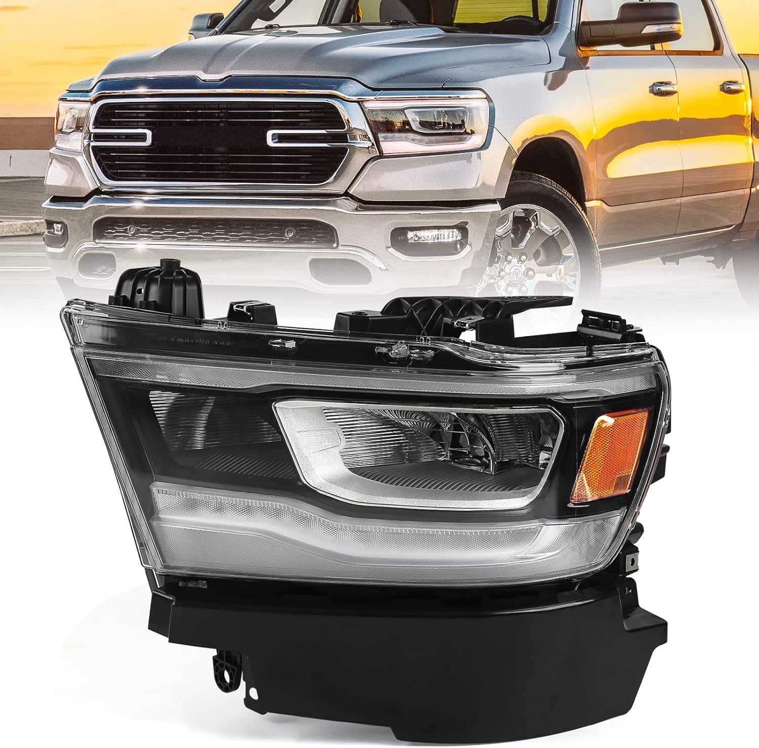 Amazon.com: FIONE LED Headlight Assembly Compatible with Dodge Ram 1500 ...