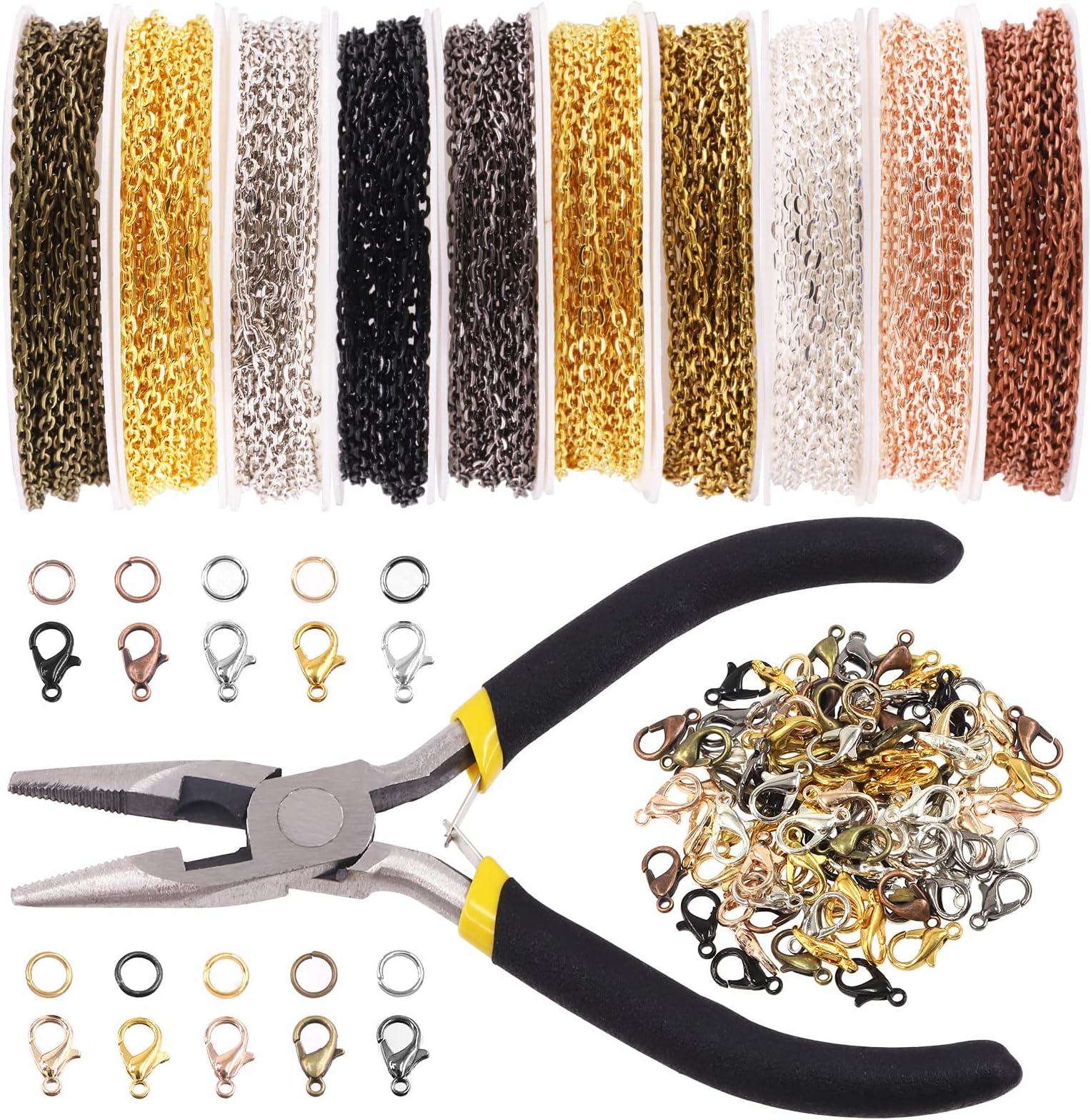 Amazon.com: 80ft Jewelry Making Kit - 8 Color Stainless Steel Curb ...