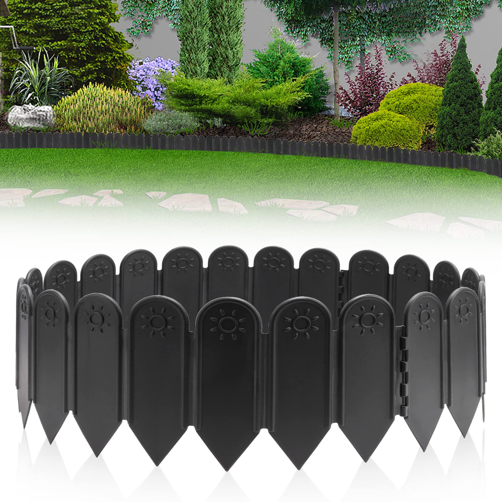 Tall Garden Fencing Edging EEOCWF 10PCS Green Garden Edging Borders,