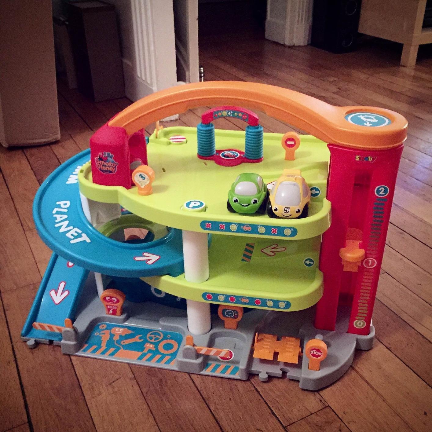 Smoby - Vroom Planet Grand Garage - 3 Niveaux + Ascenseur - 1 Véhicule ...