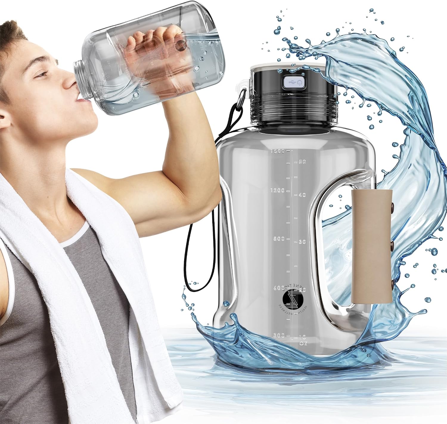 Amazon.com: Zenetics 1.5L, Hydrogen Water Bottle, BPA Free Outdoor ...
