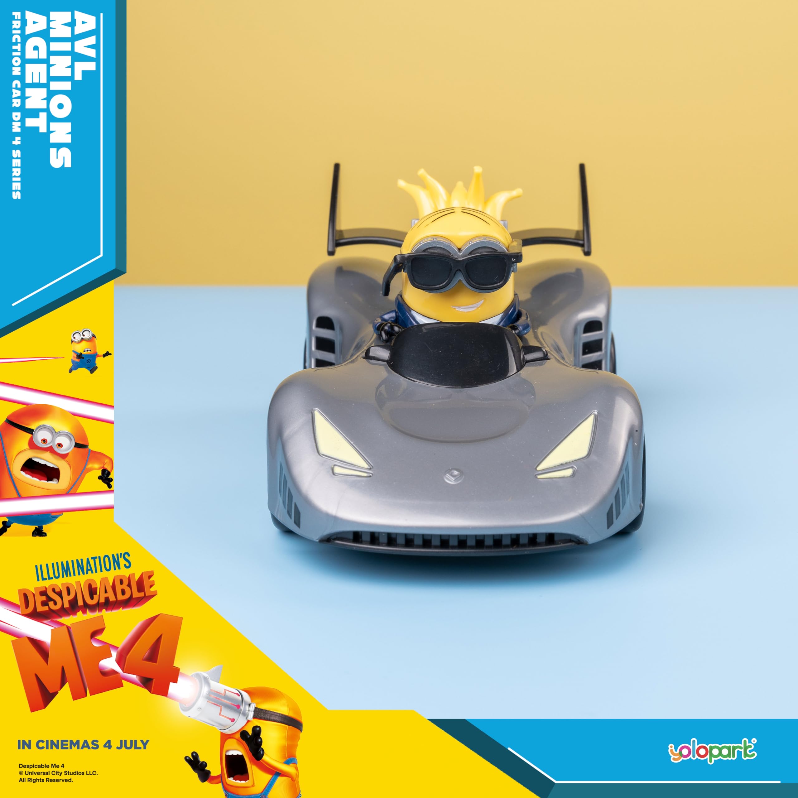 YOLOPARK Minions Despicable Me 4 Toys, AVL Minions Dave Agent Toy Cars ...