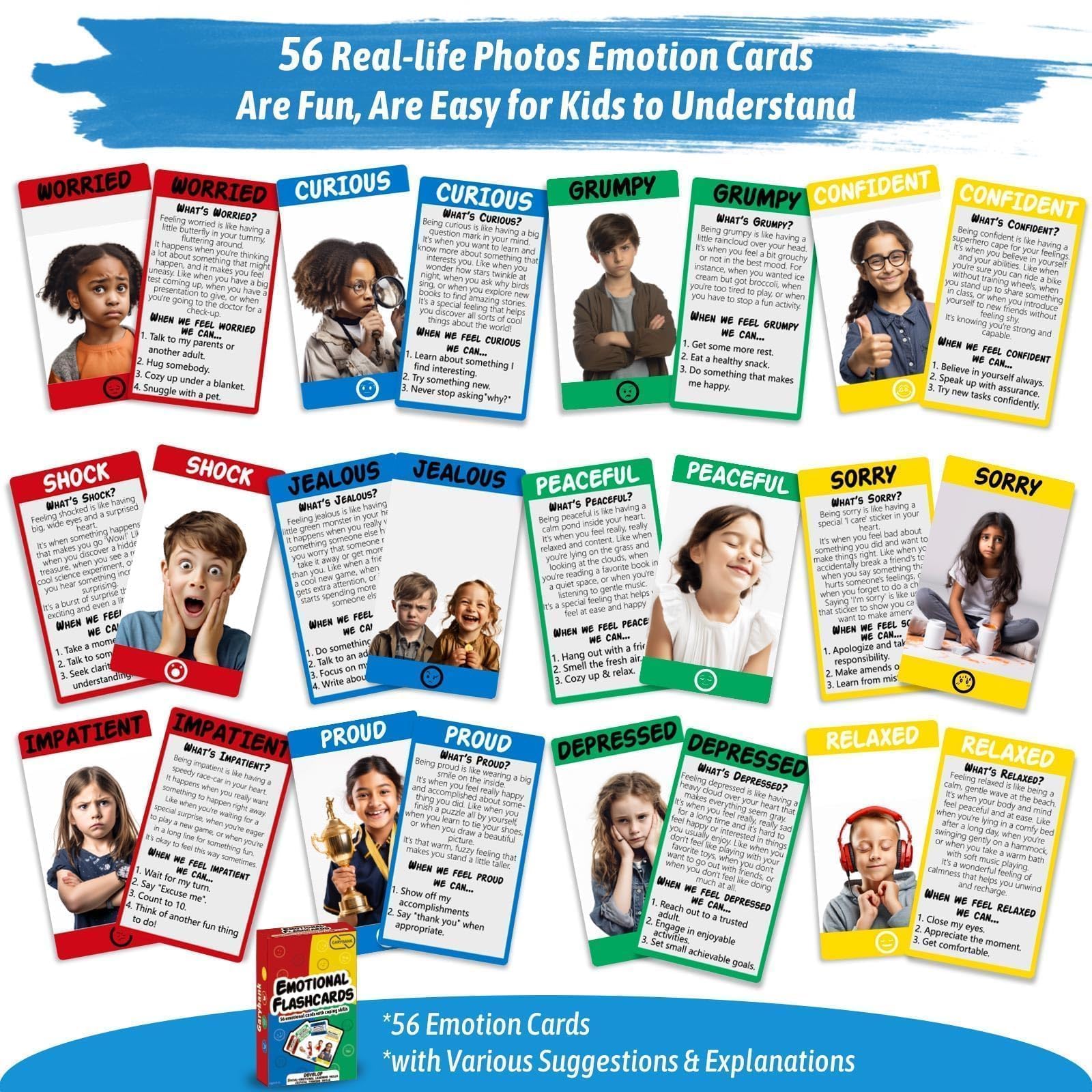 Snapklik.com : Garybank Emotion Cards - 56 Social Emotions Flashcards ...