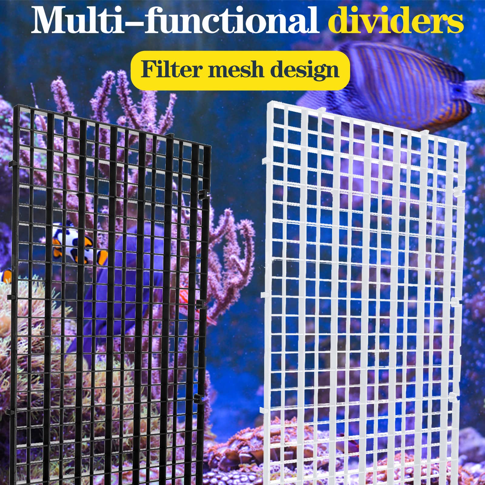INOOMP 12Pcs Aquarium Fish Tank Divider Plastic Egg Crate Aquarium