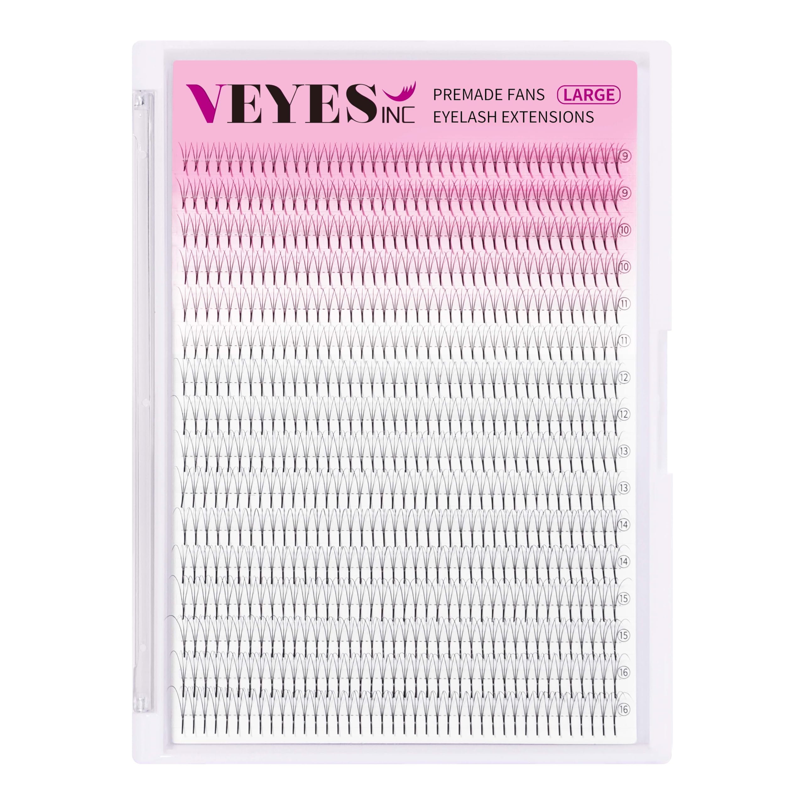 Amazon.com: VEYES INC Premade Fans Eyelash Extensions 3D-14D C/D curl 9 ...