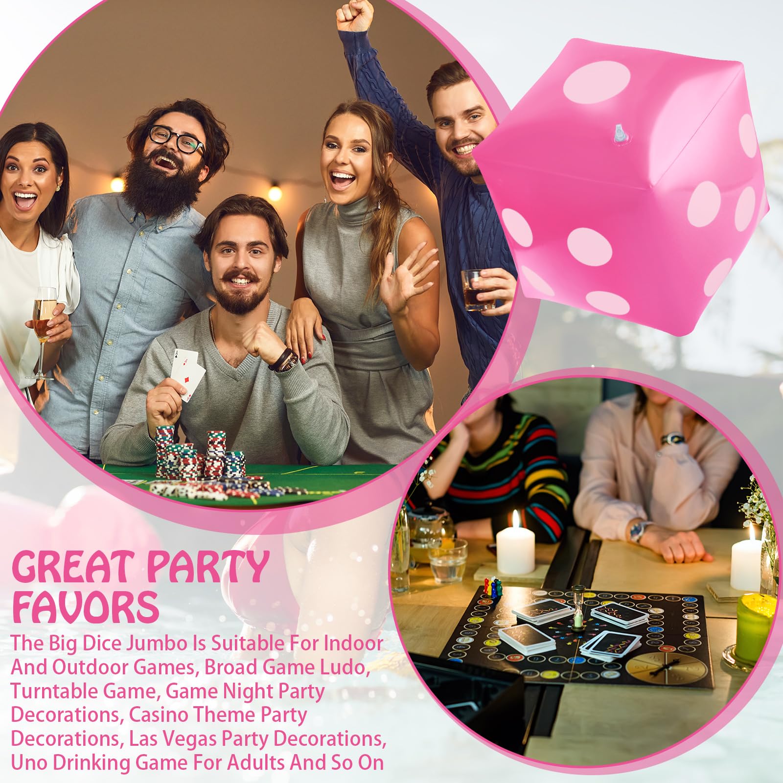 Snapklik.com : 3 Pack Large Inflatable Dice Jumbo Giant Inflatable Dice ...