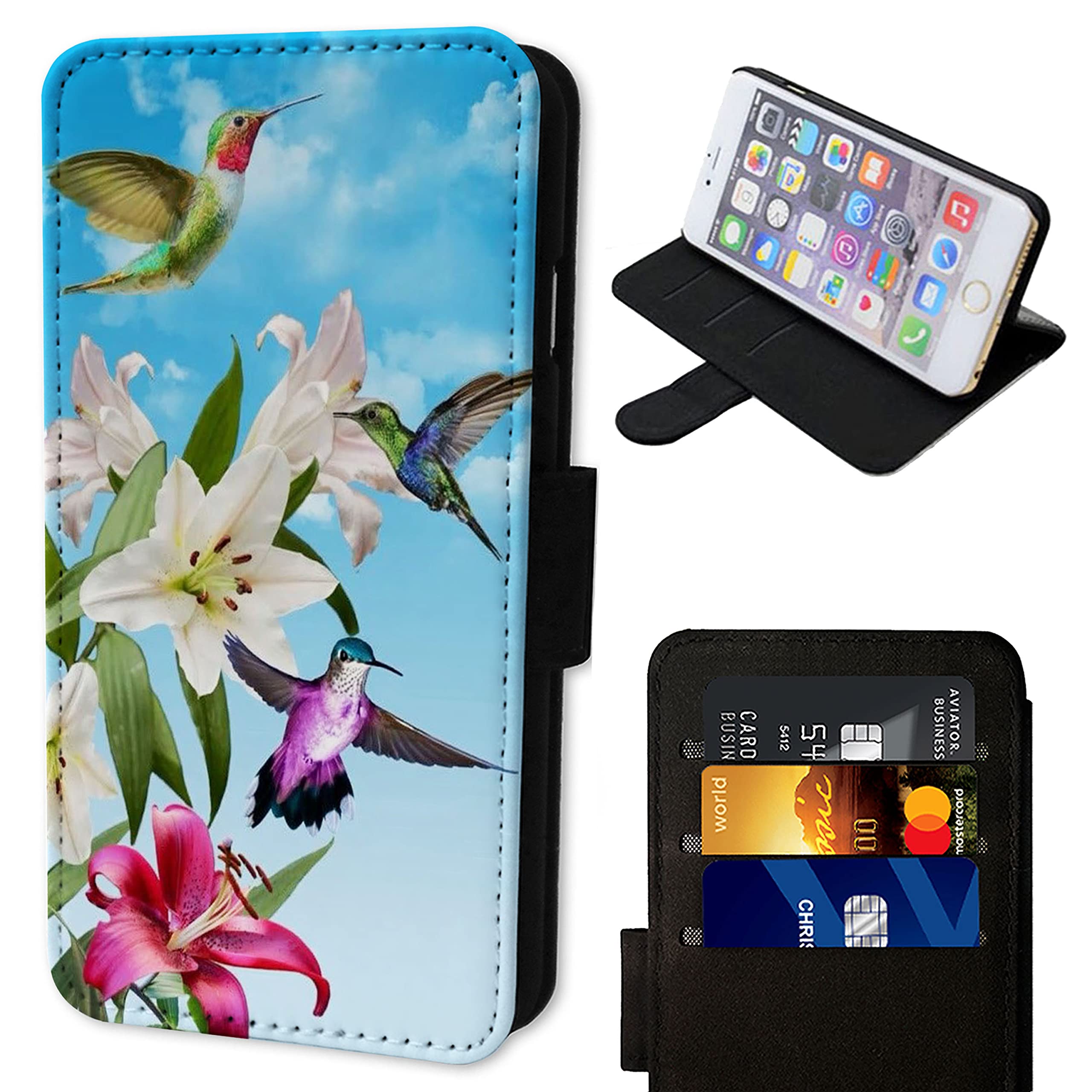 Amazon.com: Hummingbird Wallet Phone Case for iPhone SE 7 8 X XR 11 12 ...