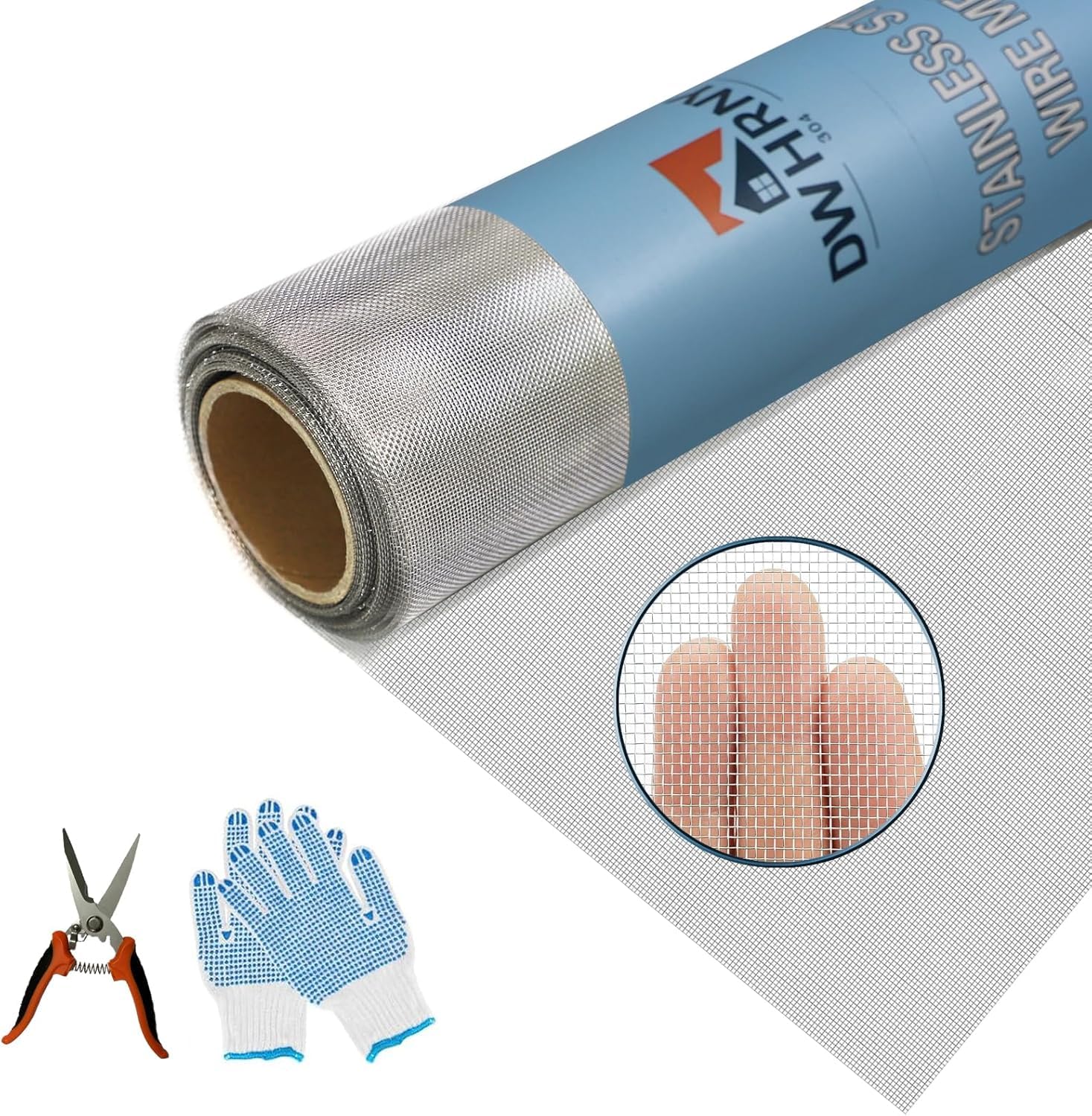 Amazon.com: Stainless Steel Woven Wire Mesh, 47.2"x98.4' Metal Window ...