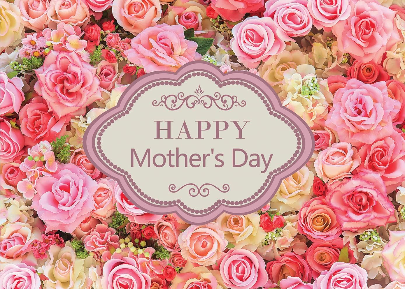 Amazon.com : SJOLOON Mother's Day Backdrop Mom Background Red Rose ...
