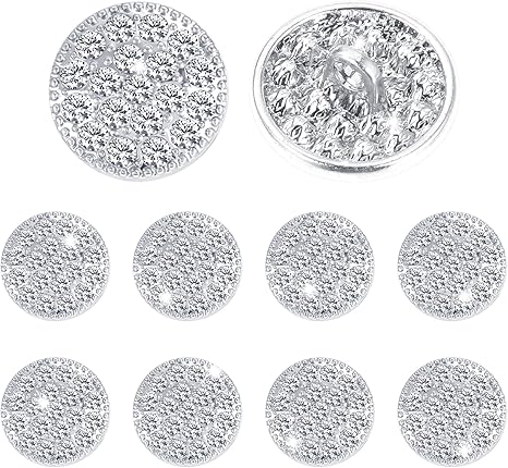 Amazon.com: 10 PCS Rhinestone Buttons for Clothing Silver Buttons ...