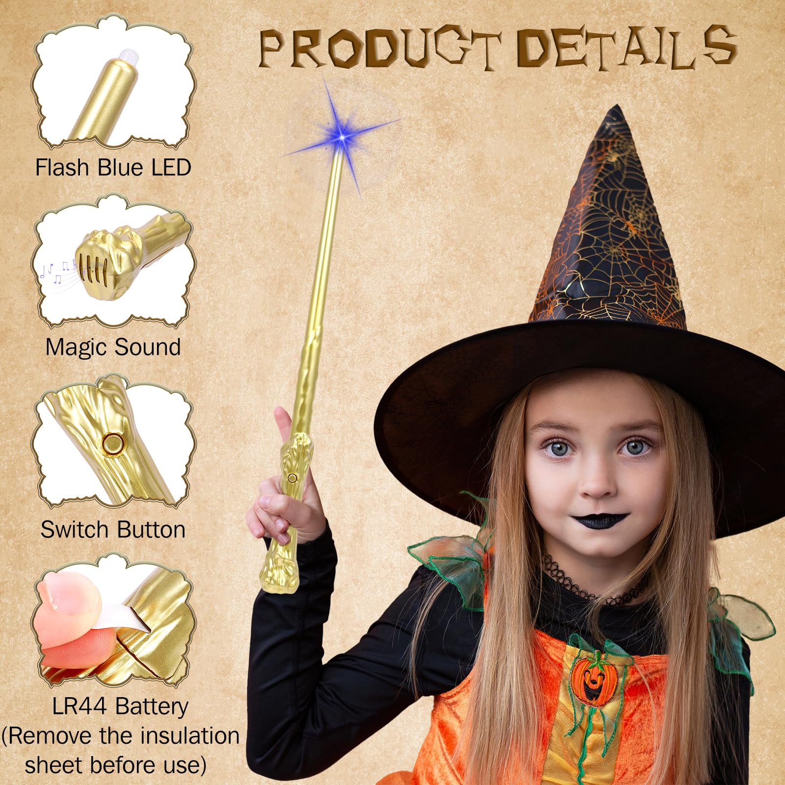 Harry Potter Party Favors 8Pcs Light Up Magic Wizard Wands Sound ...