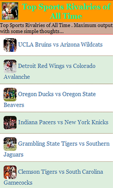 Top Sports Rivalries of All Time:Amazon.com:Appstore for Android