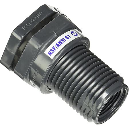 Amazon.com : Hayward BFA1010CFS 1-Inch Dark Gray PVC Socket by Thread BFA Series Bulkhead ...