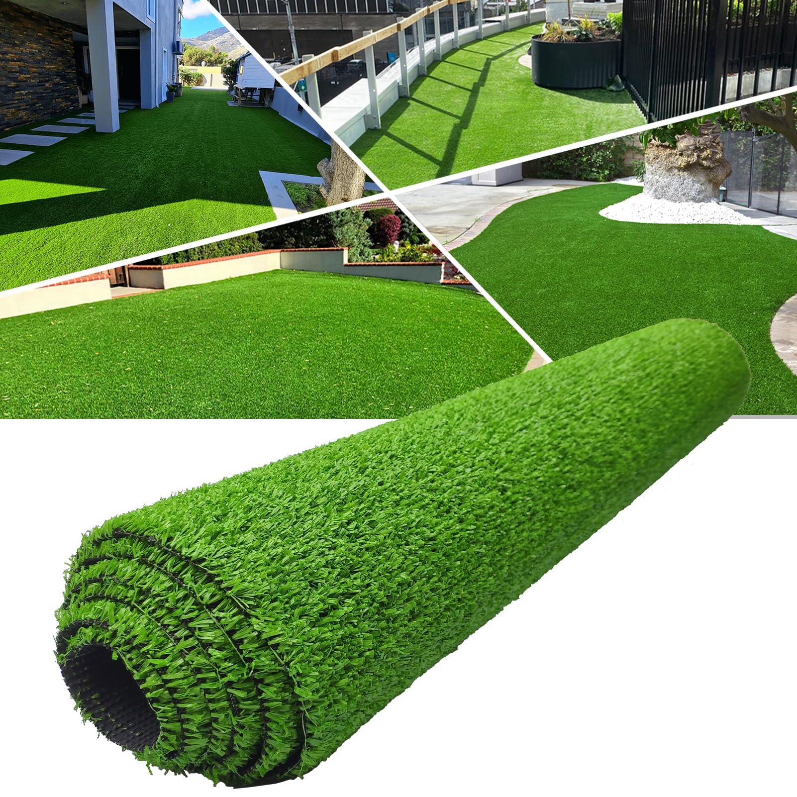 Amazon.com: honeypet Realistic Artificial Grass 4 FT x 13 FT Green ...