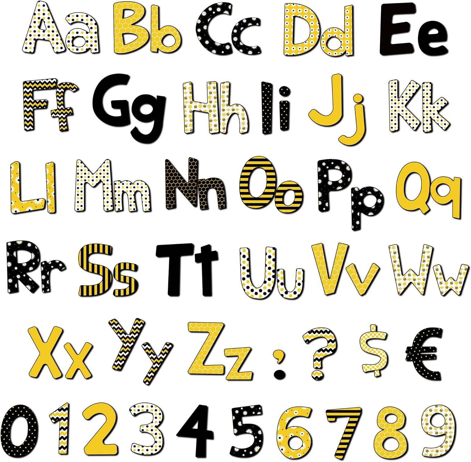 Amazon.com: 134 Pcs Bee Bulletin Board Letters Decoration Bee Themed ...