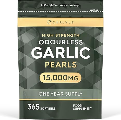 Odourless Garlic Capsules 15,000mg | 365 Count (1 Year Supply) | High ...