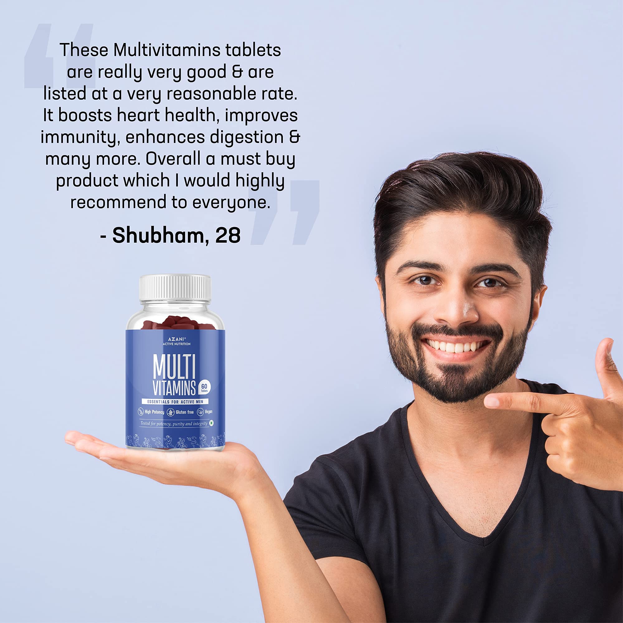 Azani Multivitamin Tablets for Men | Vitamin C, Vitamin D, Calcium ...